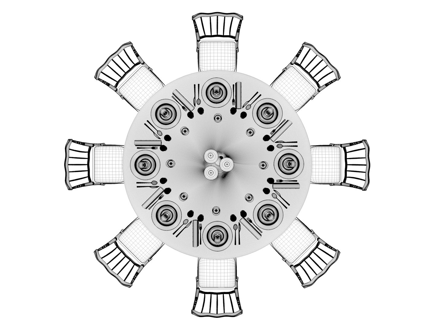 3D Wedding Hall Banquet Table Model - TurboSquid 2148603