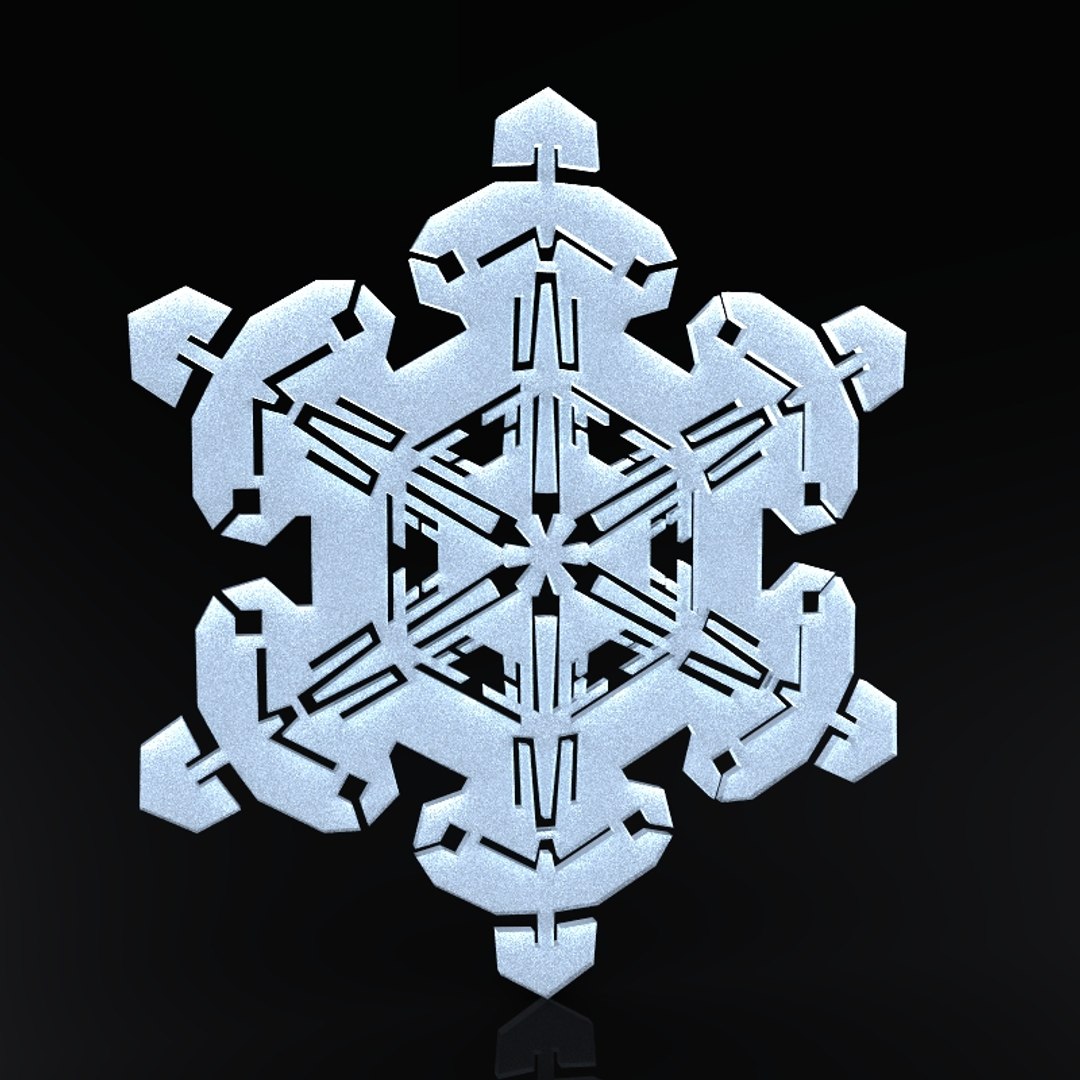 snowflake christmas symbols 3d model