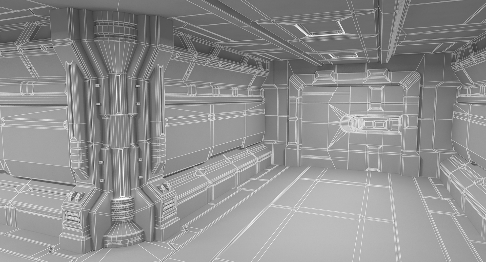 Sci-fi corridor 3D model - TurboSquid 1353124