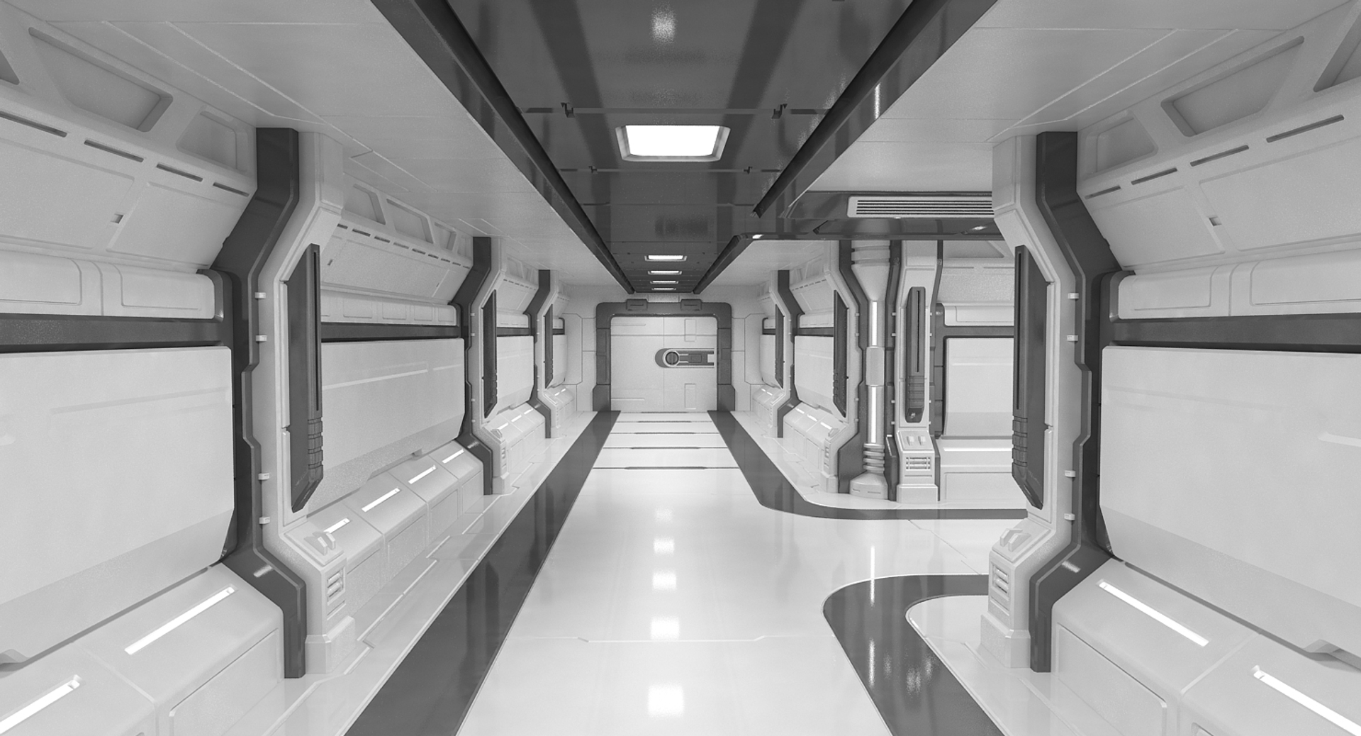 Sci-fi corridor 3D model - TurboSquid 1353124