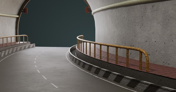 modelo 3d Subway Road Tunnel 03 All PBR Unity UE Textures Included ...