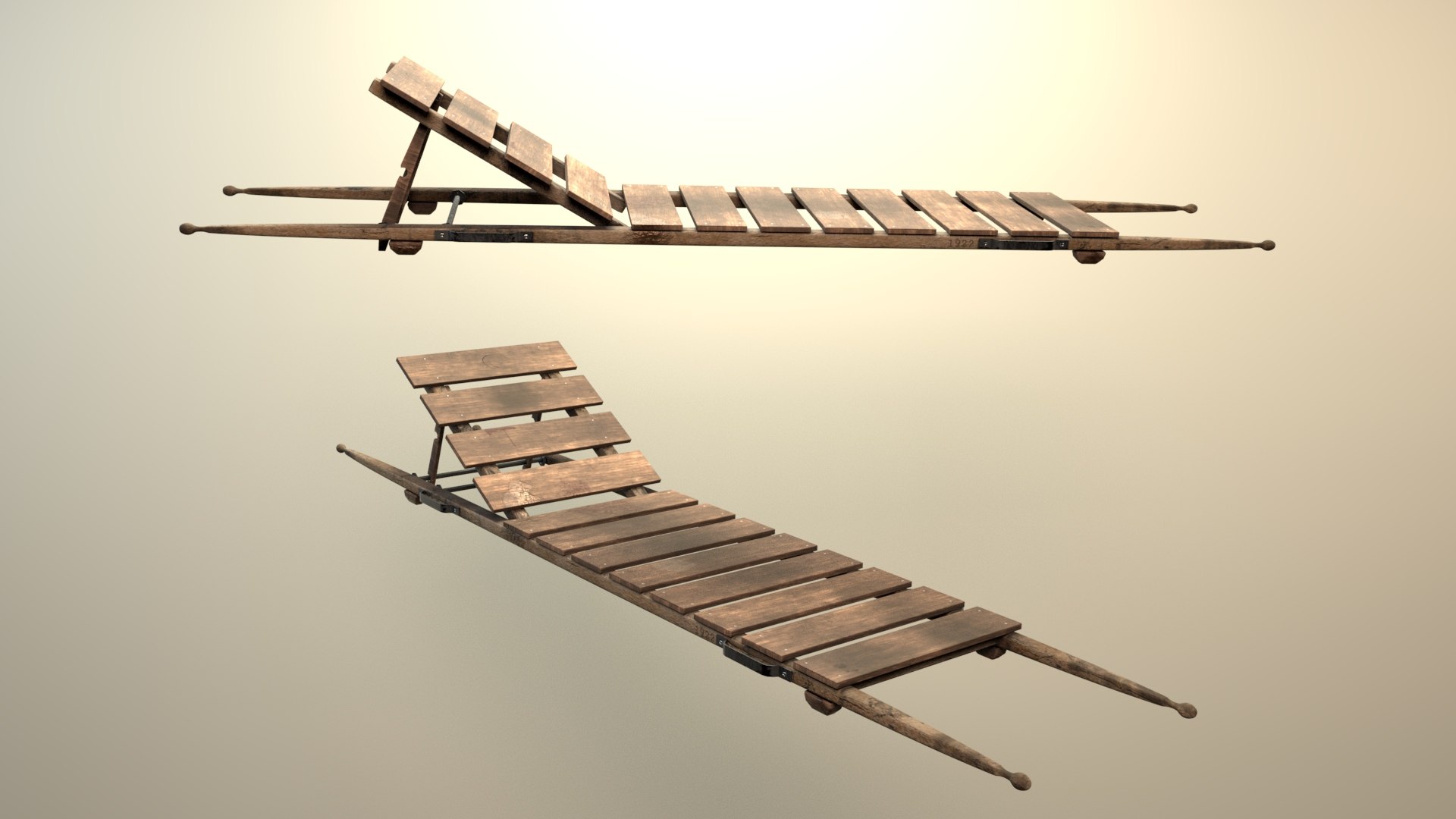 Military Wood Medical Stretcher Low Poly 3D Model - TurboSquid 1834102