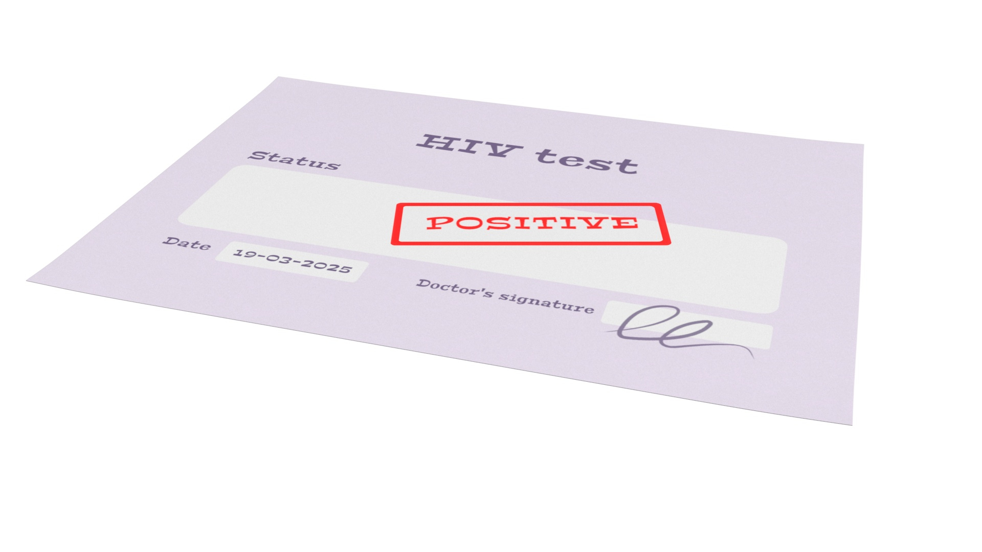 HIV Rapid Test Card Positive 3D Model - TurboSquid 2395933