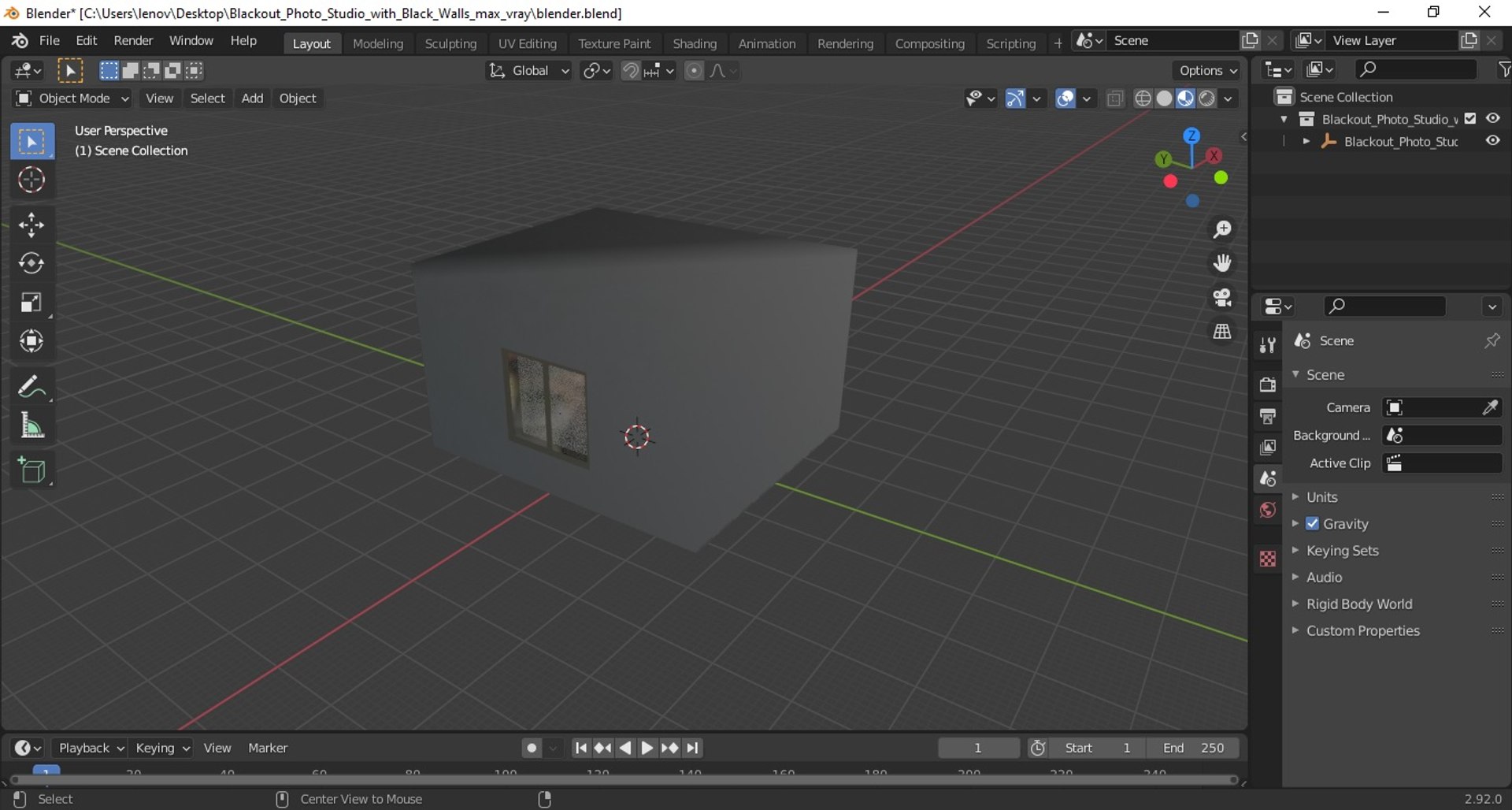 Blackout Photo Studio With Black Walls 3D Model - TurboSquid 2270283