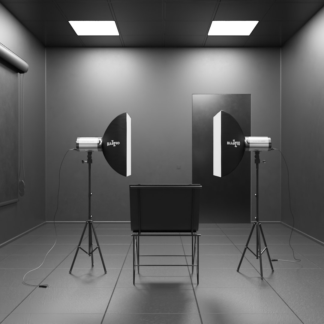 Blackout Photo Studio With Black Walls 3D Model - TurboSquid 2270283