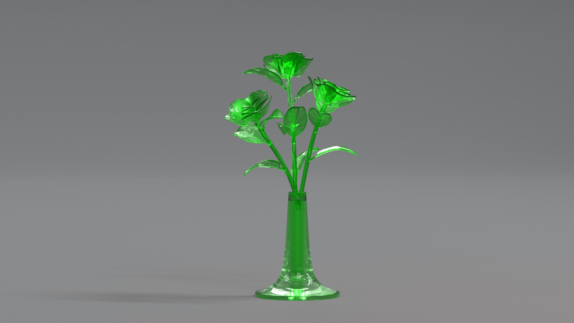 Glass Flower Showpiece Green 3D Model - TurboSquid 2204354