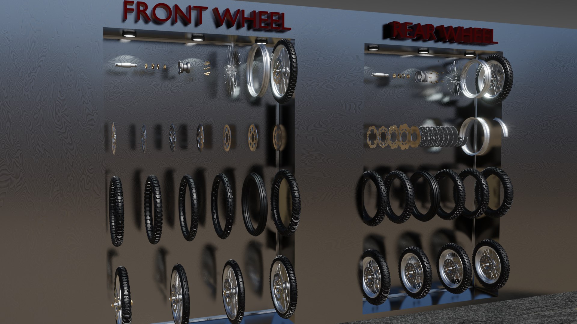 Off-Road Motorcycle Wheels Kit 3D Model - TurboSquid 1980137