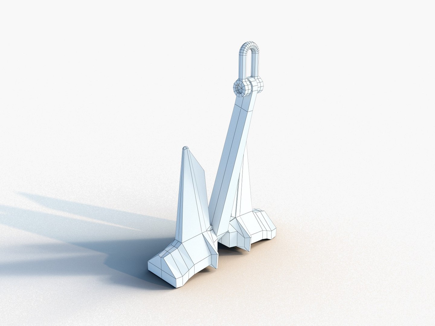 Low-poly Ship Anchor 3D Model - TurboSquid 1592242