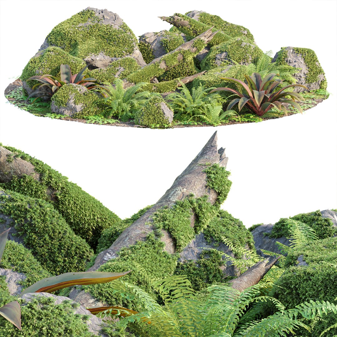 Mossy Garden Asset Collection Vol 156 Model - TurboSquid 1996640