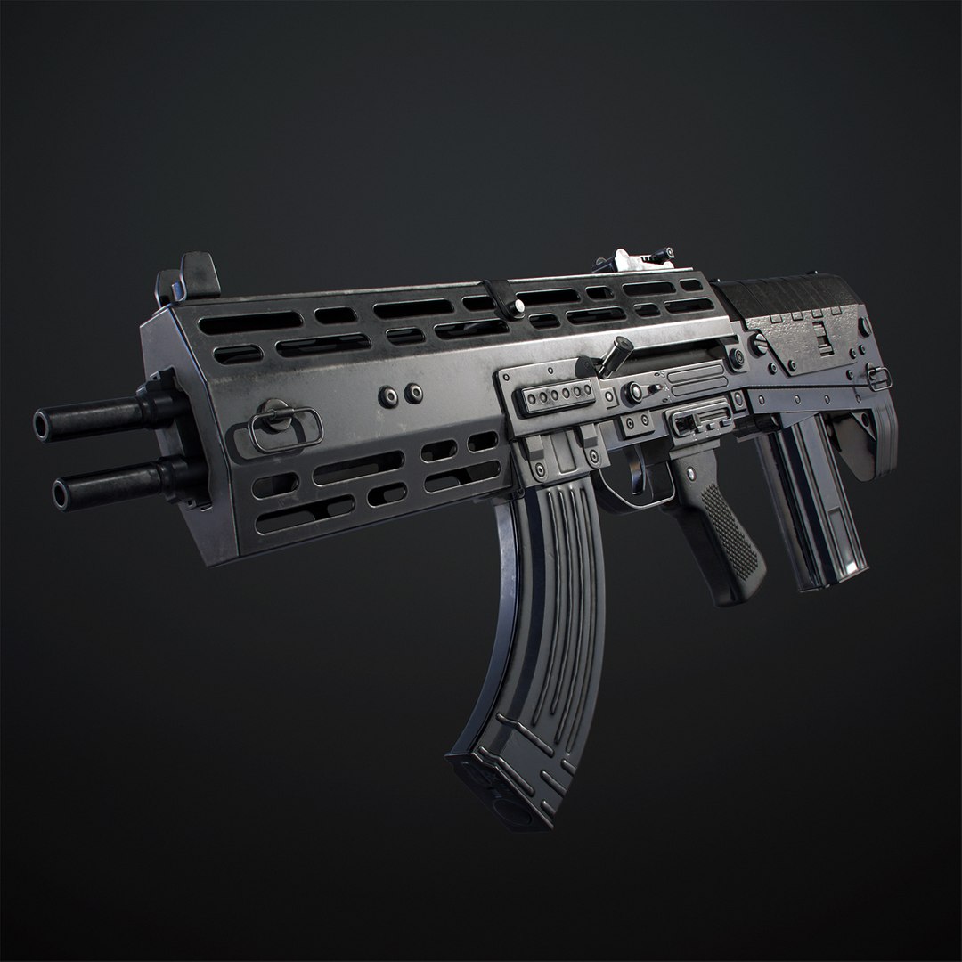 modelo 3d Rifle de asalto de doble cañón - TurboSquid 1138266
