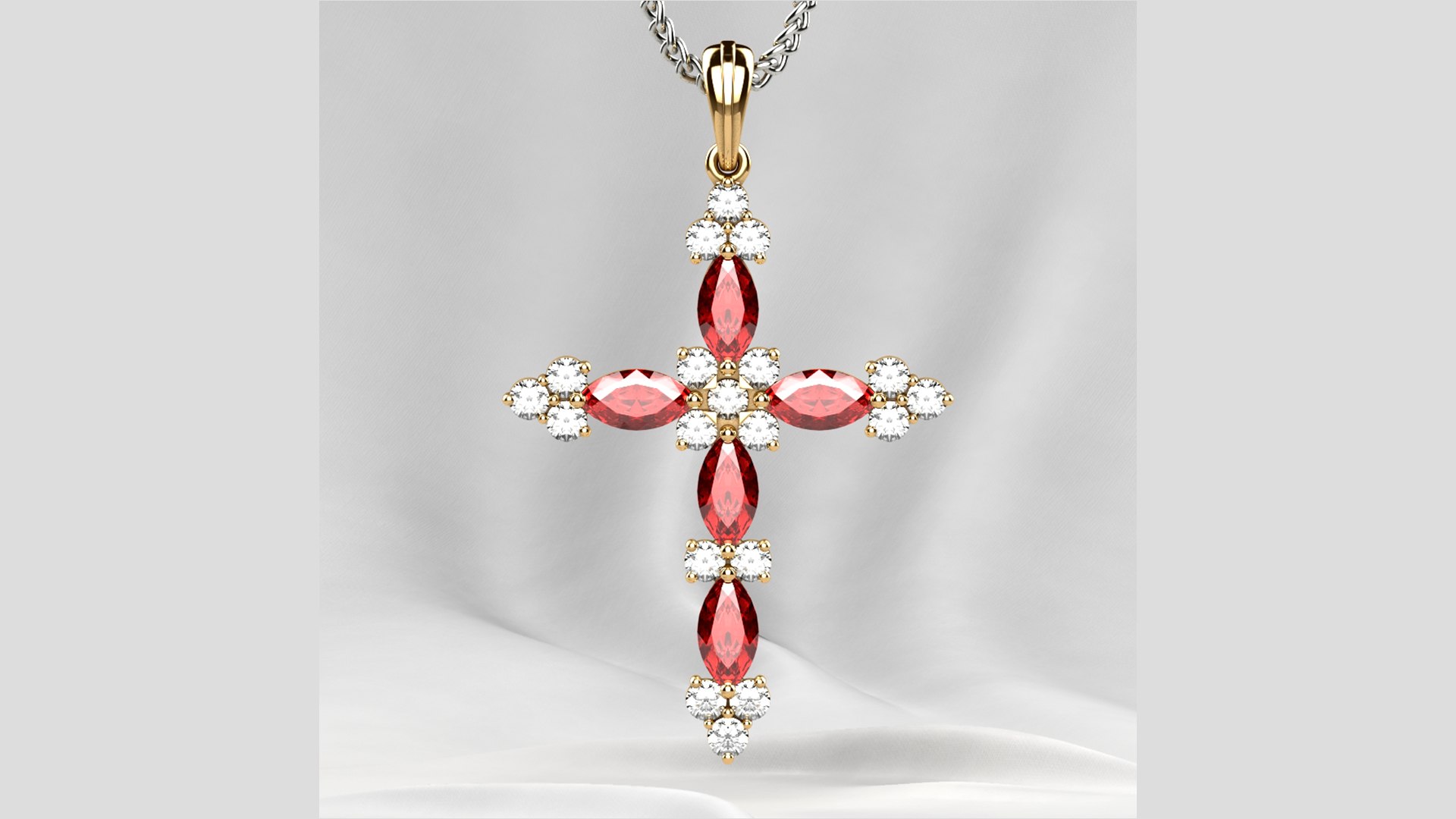 Low Weight Fashion Gold Cross 3D Model - TurboSquid 1895457