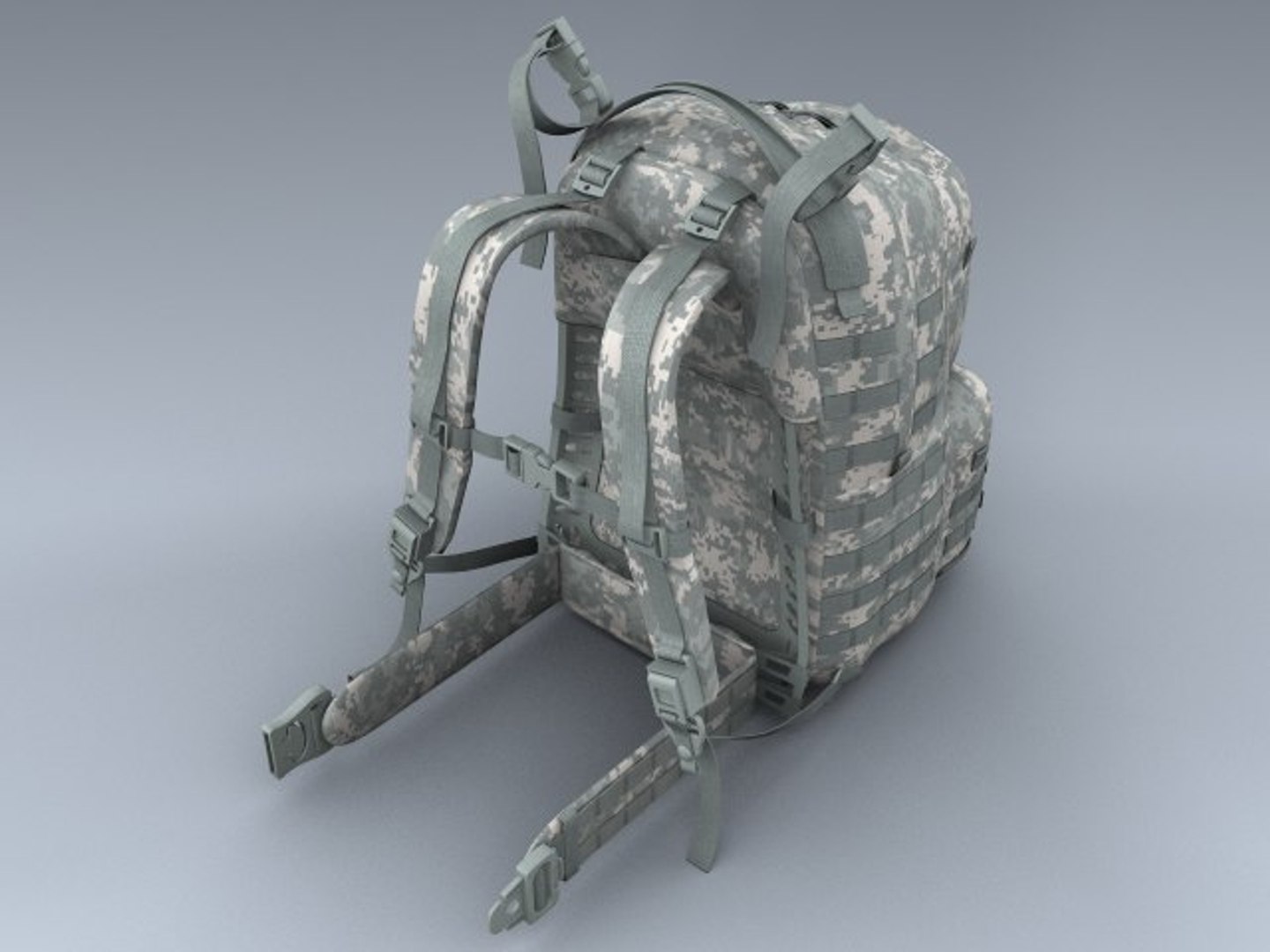 Army Medium Rucksack Acu 3d Model