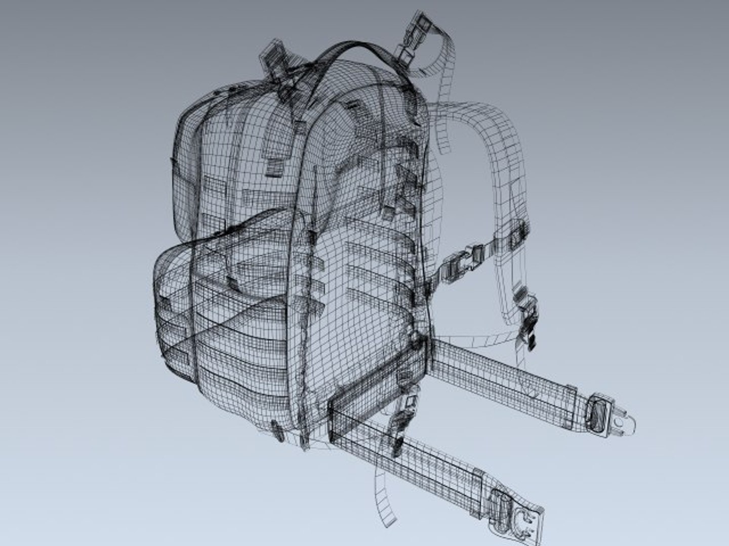 Army Medium Rucksack Acu 3d Model