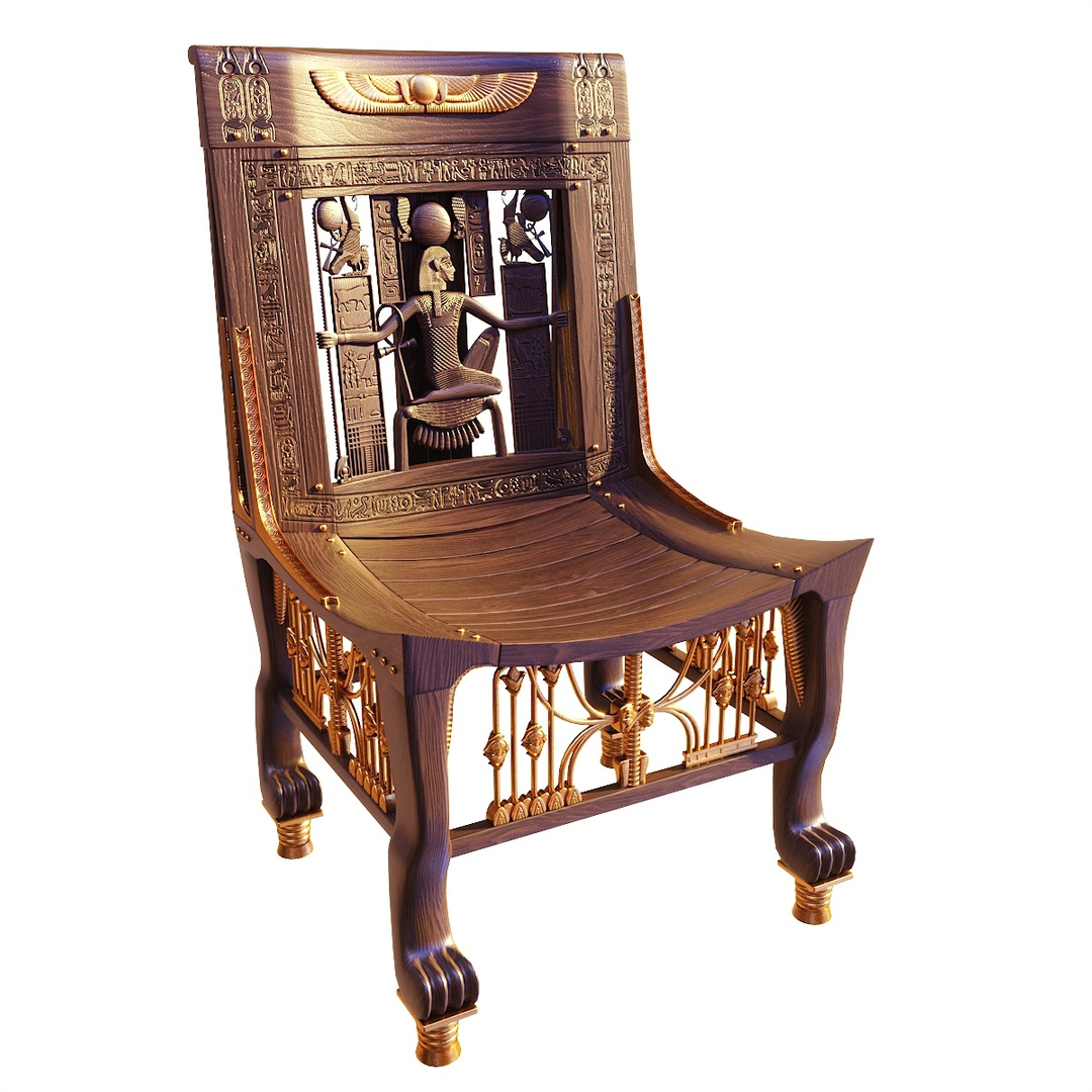 3D Egyptian Chairs Set - TurboSquid 1735227