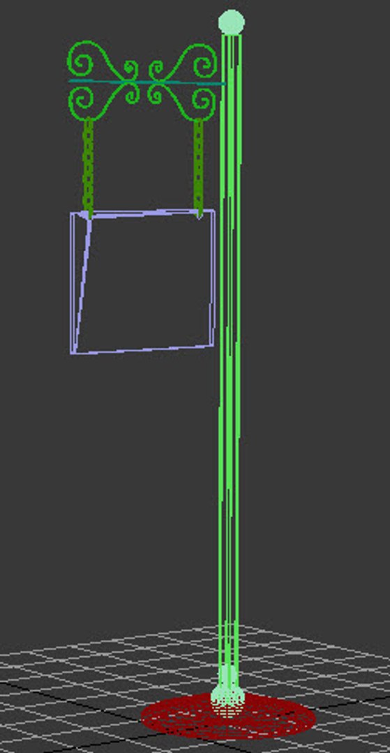 Free Sign Board Chain 3d Model