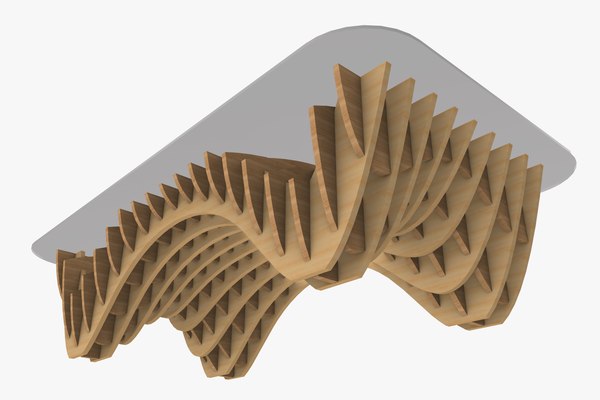 3D Wavy Waffle Coffee Table - TurboSquid 2039765