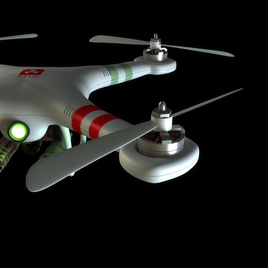 3d Model Quadcopter Guns Propellers