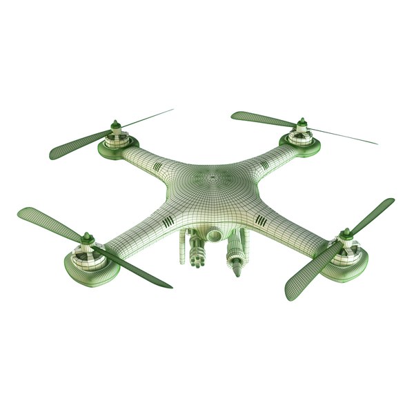3d model quadcopter guns propellers