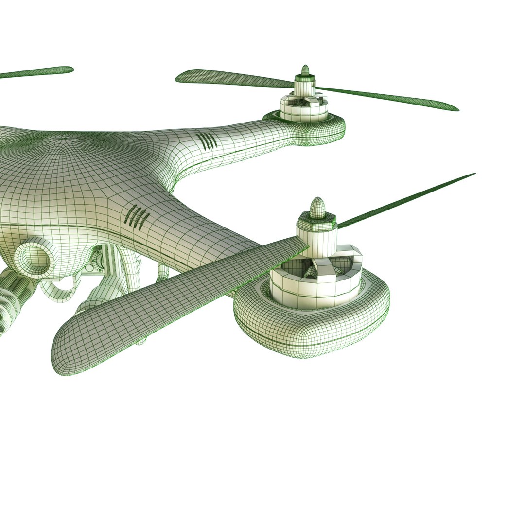 3d Model Quadcopter Guns Propellers