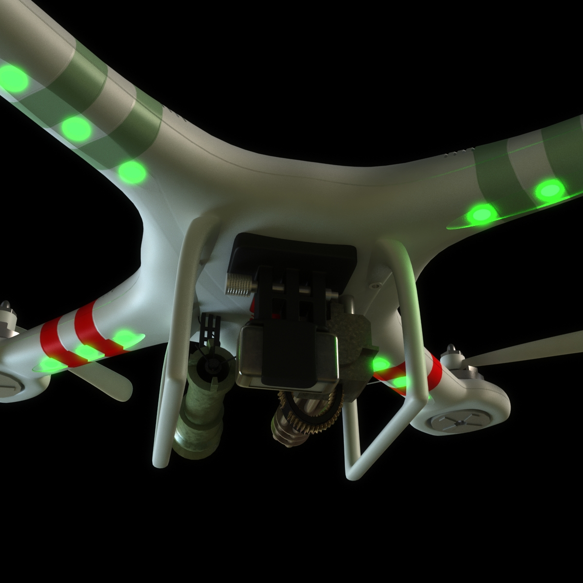 3d model quadcopter guns propellers