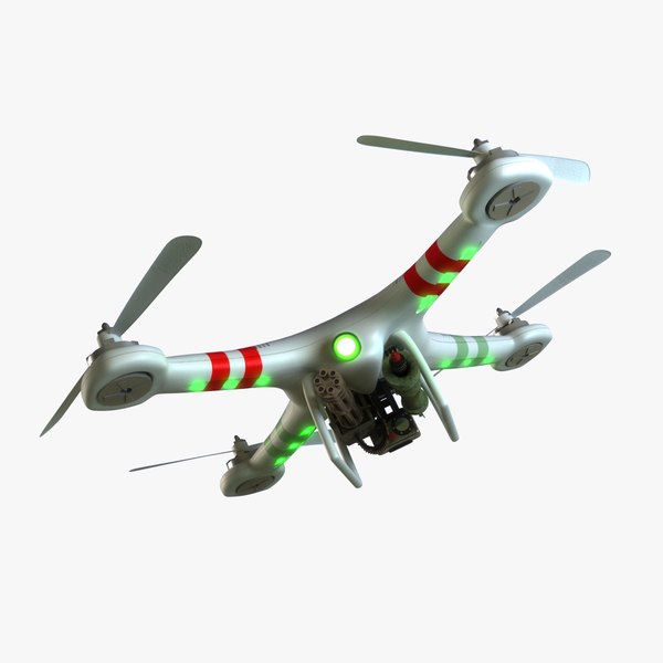 3d model quadcopter guns propellers