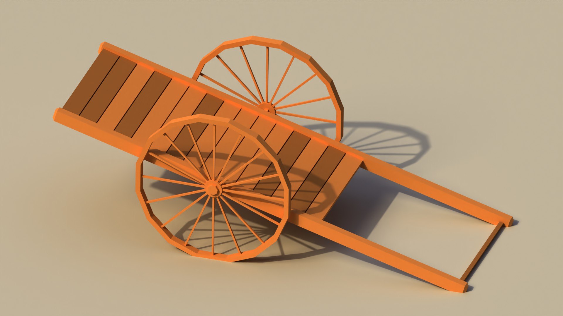 Low Poly Wooden Cart 3D Model - TurboSquid 2103327