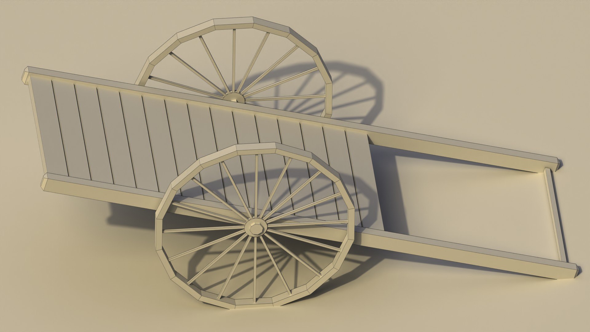 Low Poly Wooden Cart 3D Model - TurboSquid 2103327