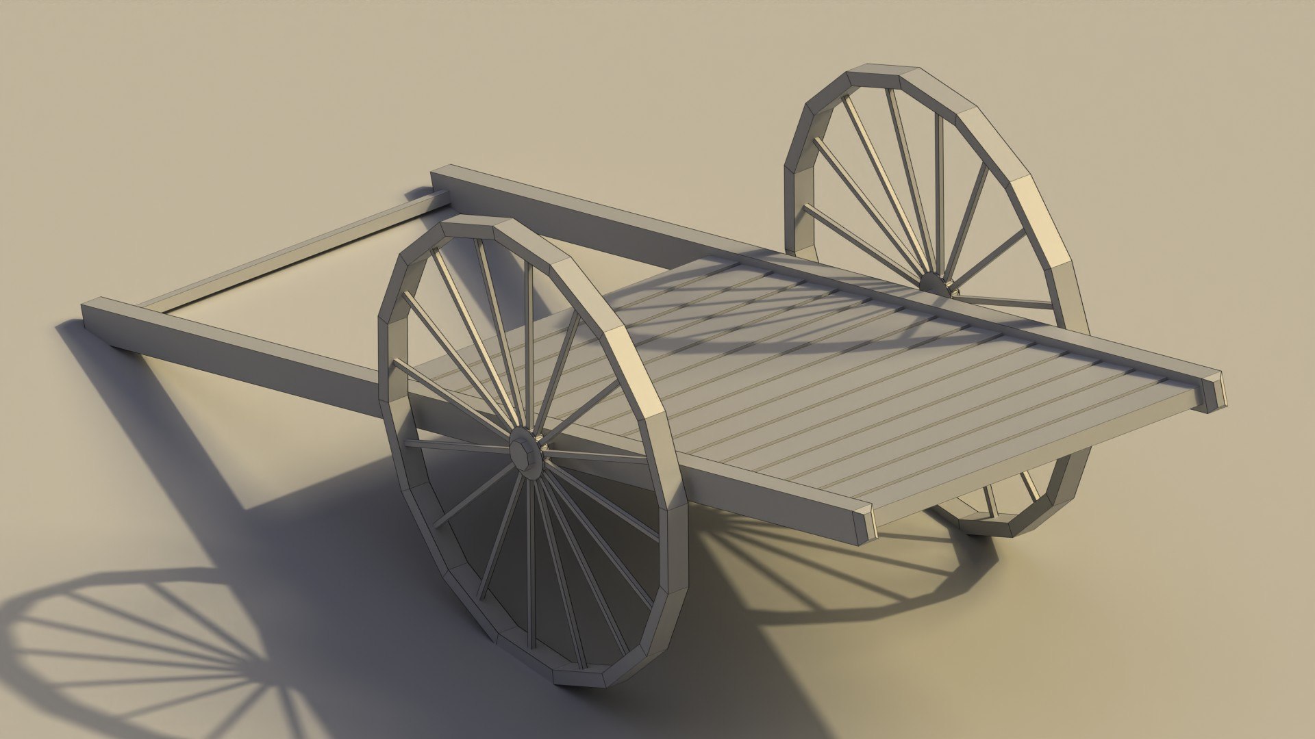 Low Poly Wooden Cart 3D Model - TurboSquid 2103327