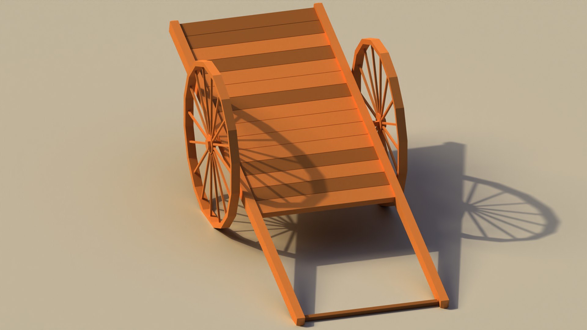 Low Poly Wooden Cart 3D Model - TurboSquid 2103327