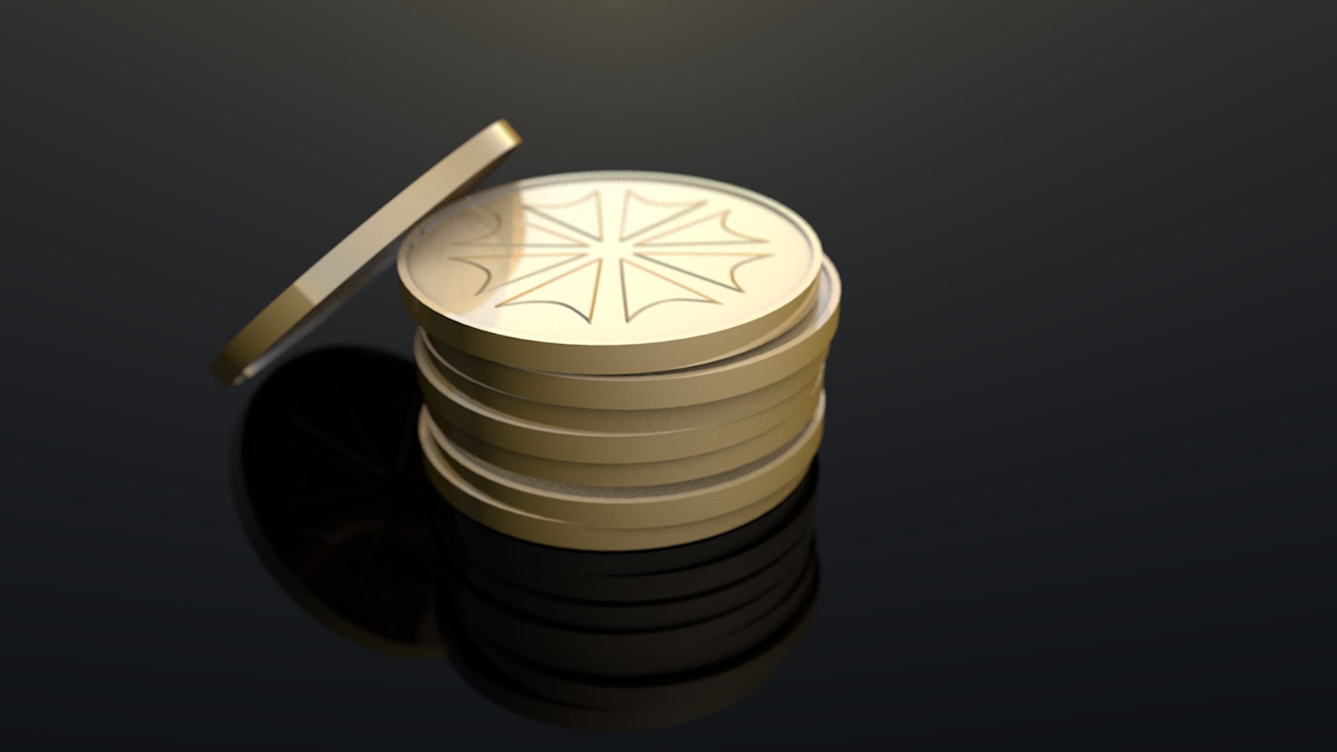 3D Golden Generic Coins Model - TurboSquid 1359670