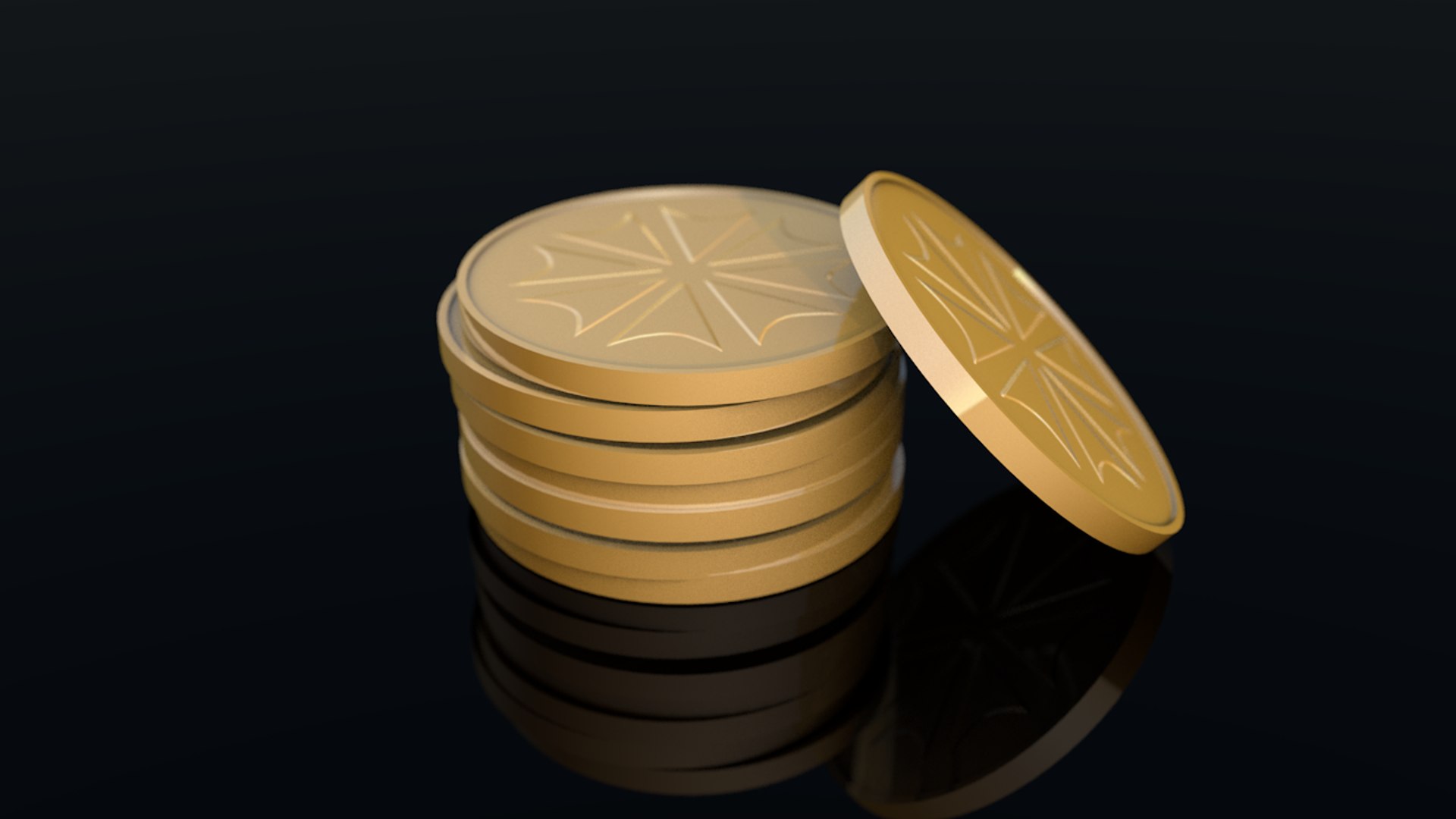 3D Golden Generic Coins Model - TurboSquid 1359670