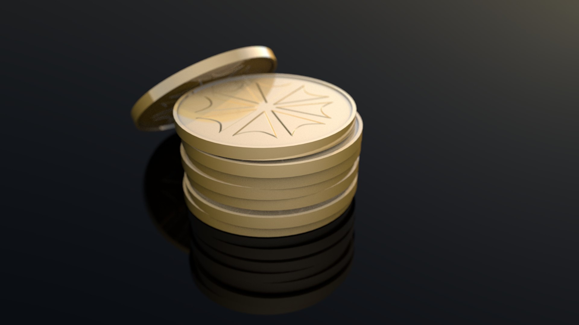 3D Golden Generic Coins Model - TurboSquid 1359670
