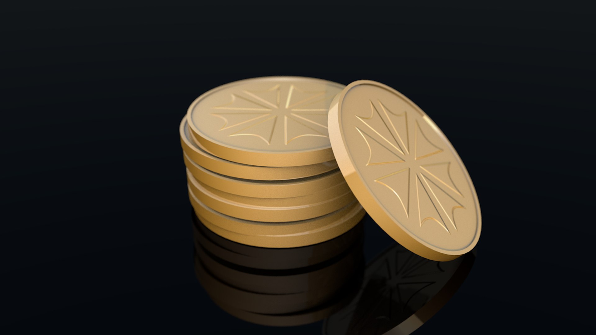 3D Golden Generic Coins Model - TurboSquid 1359670