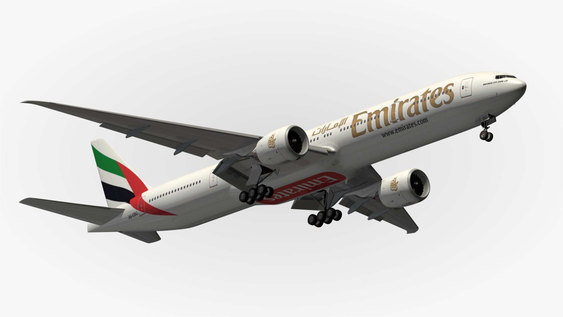 Boeing Emirates 3d Model