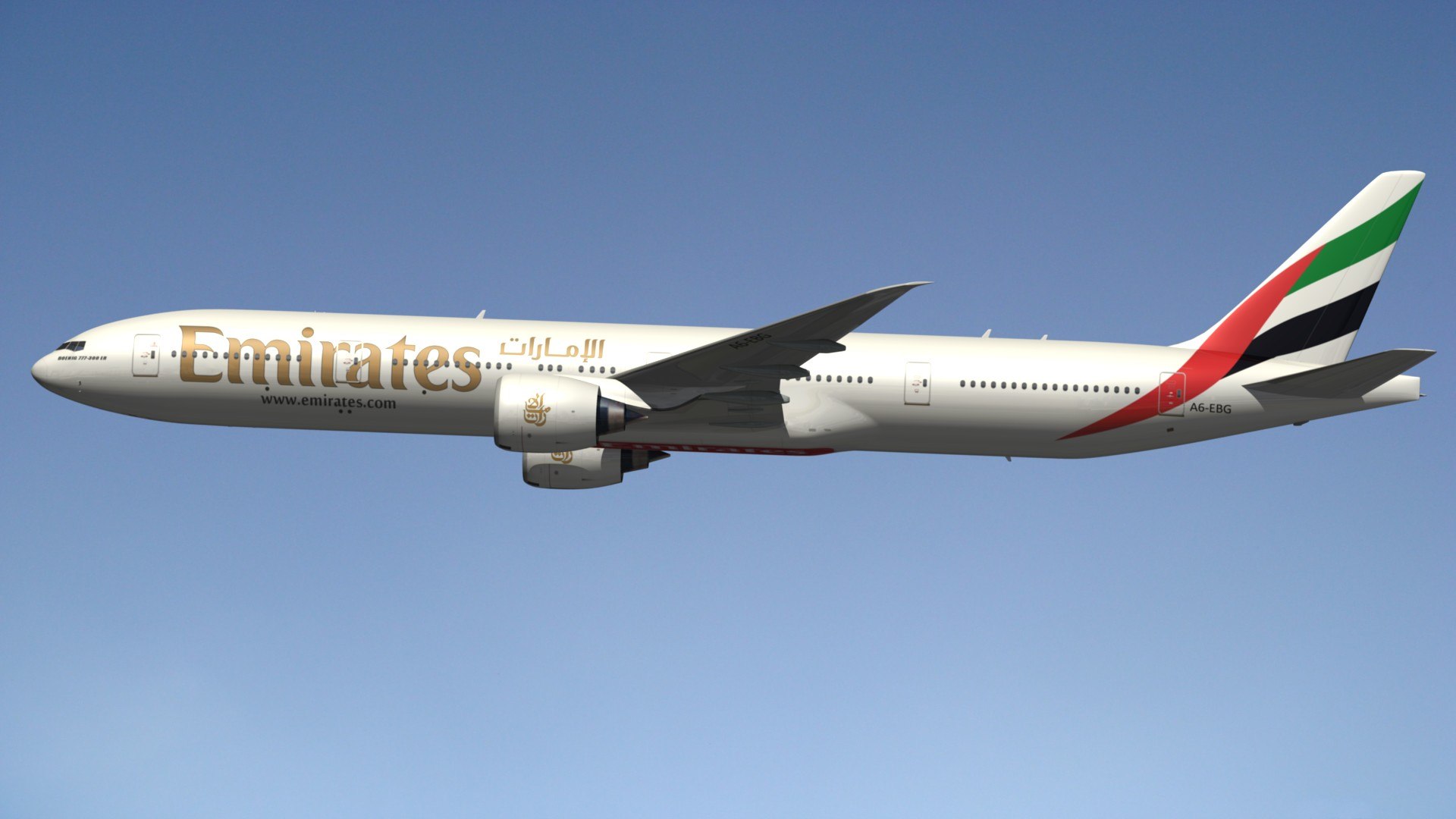 Boeing Emirates 3d Model
