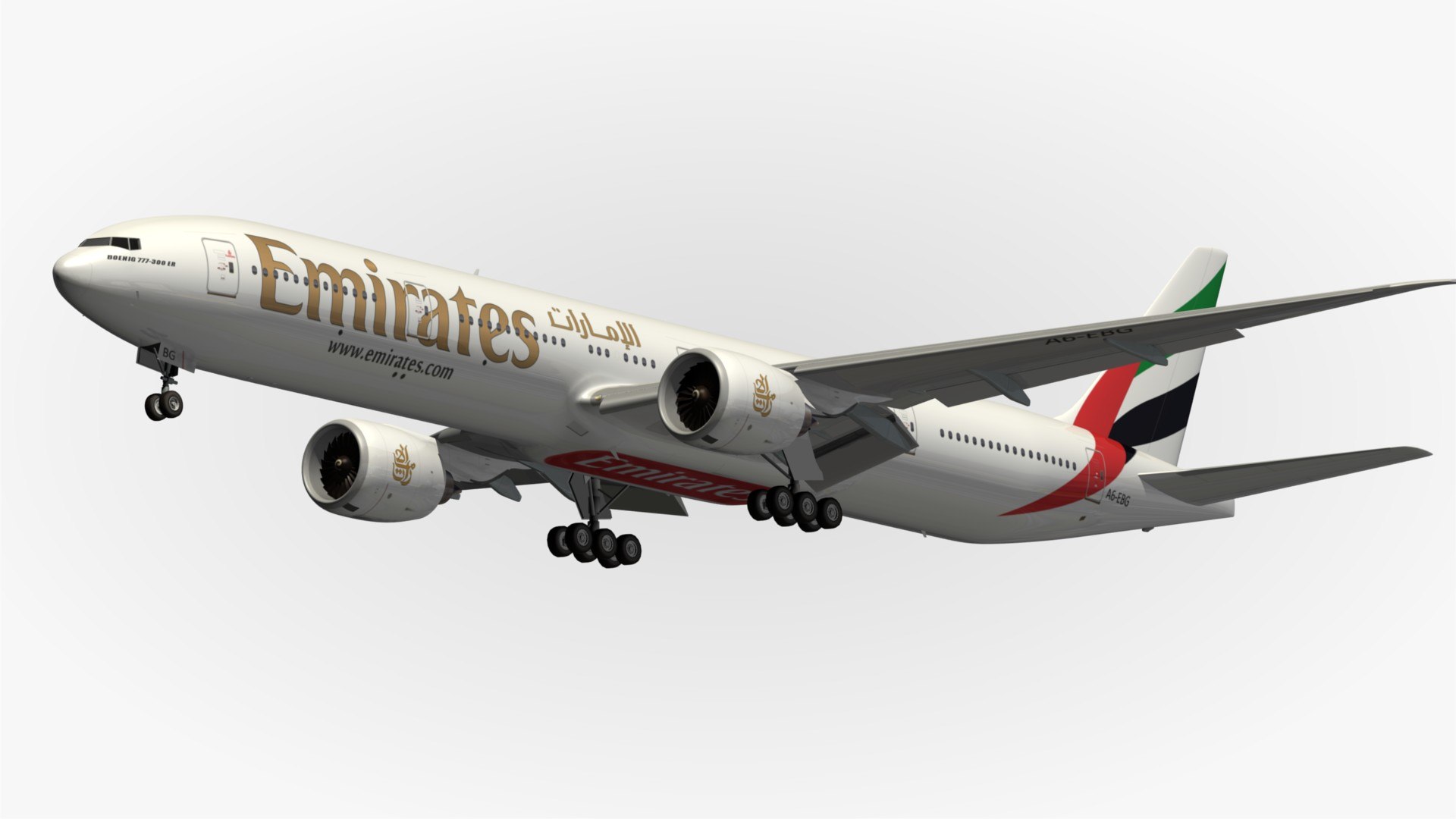 Boeing Emirates 3d Model