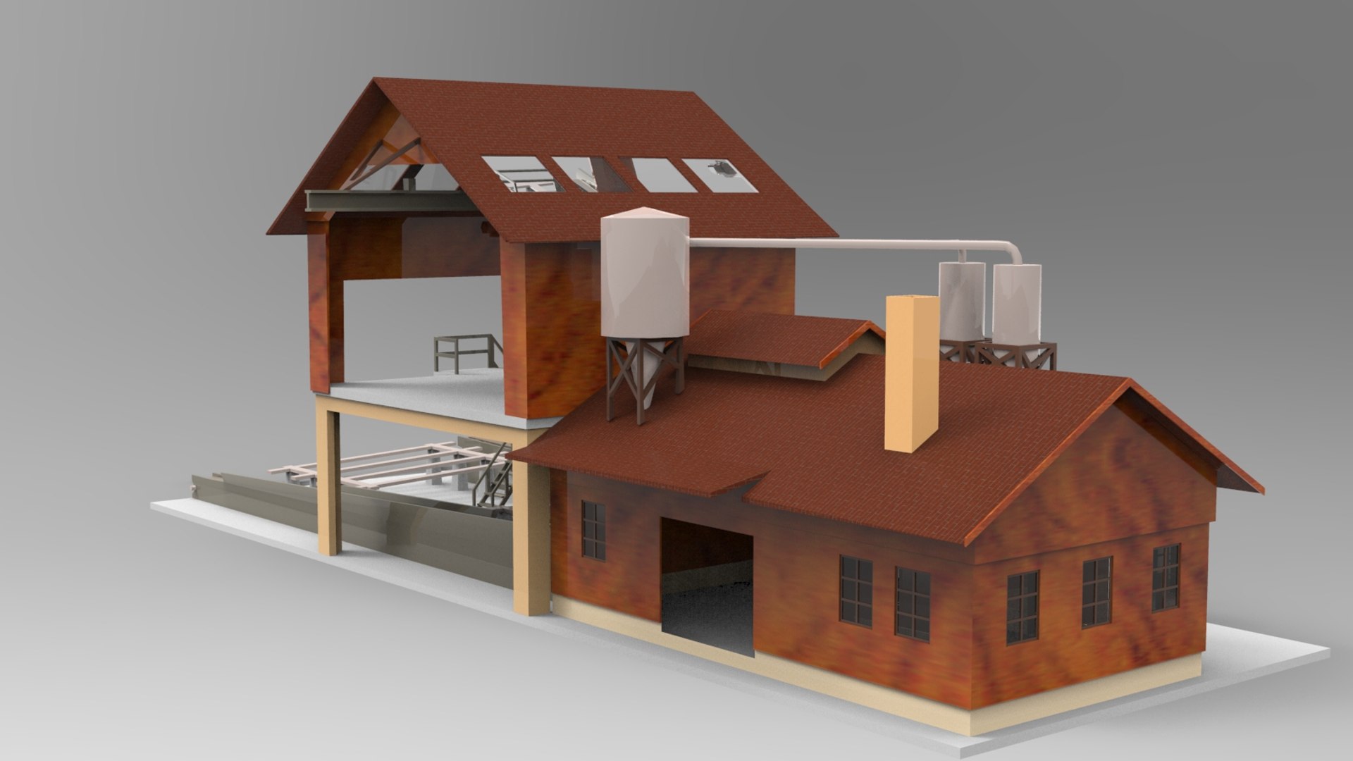 3D Wood Workshop Building - TurboSquid 1557546