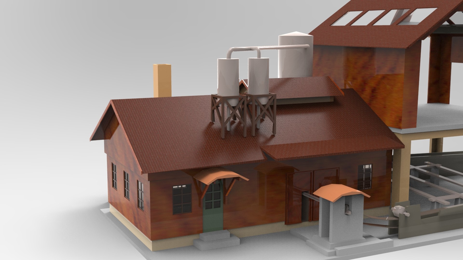 3D Wood Workshop Building - TurboSquid 1557546