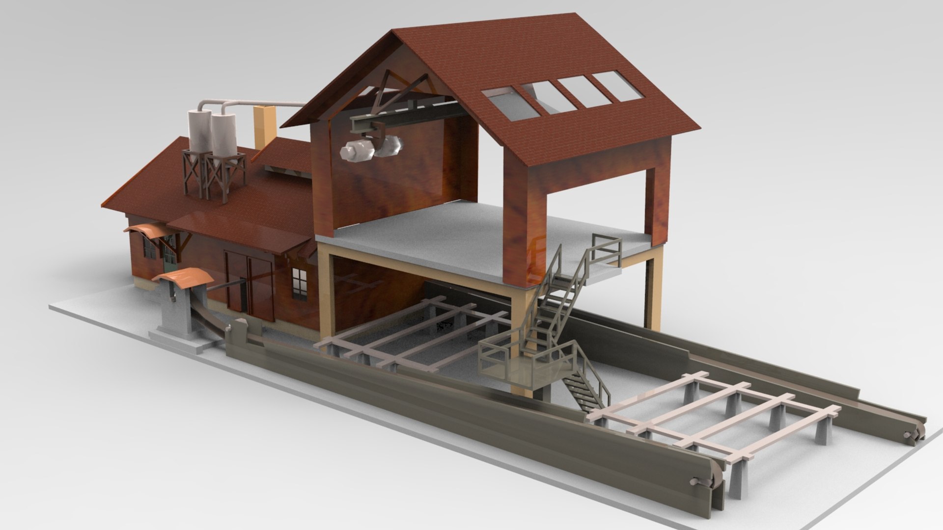 3D Wood Workshop Building - TurboSquid 1557546