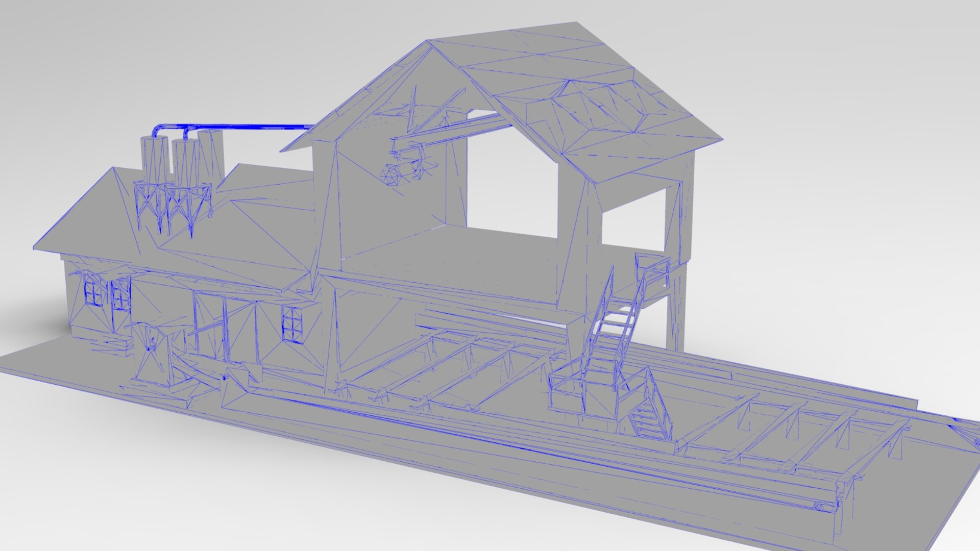 3D Wood Workshop Building - TurboSquid 1557546