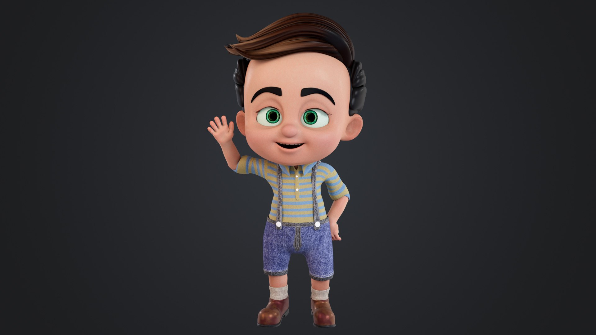3D Cartoon Boy Rigged Model - TurboSquid 2429801