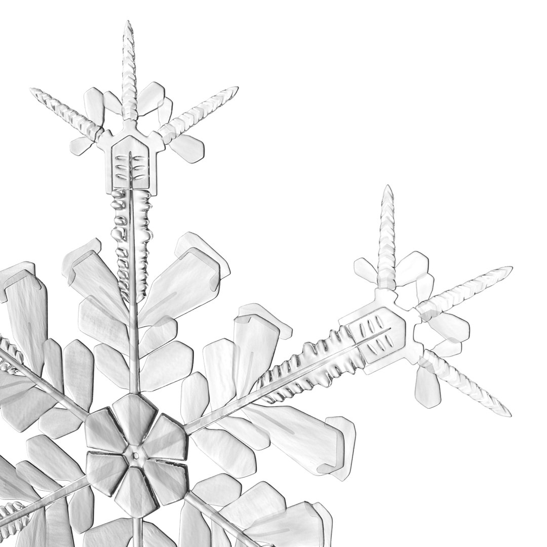 3d model snowflakes set realistic