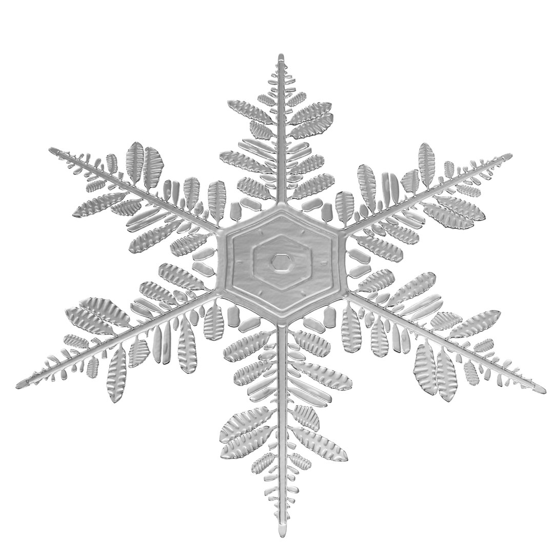 3d model snowflakes set realistic