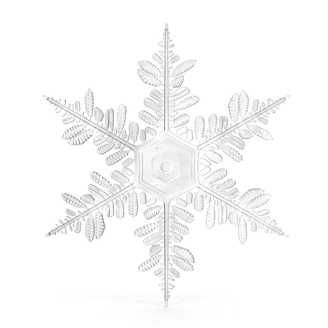 3d model snowflakes set realistic