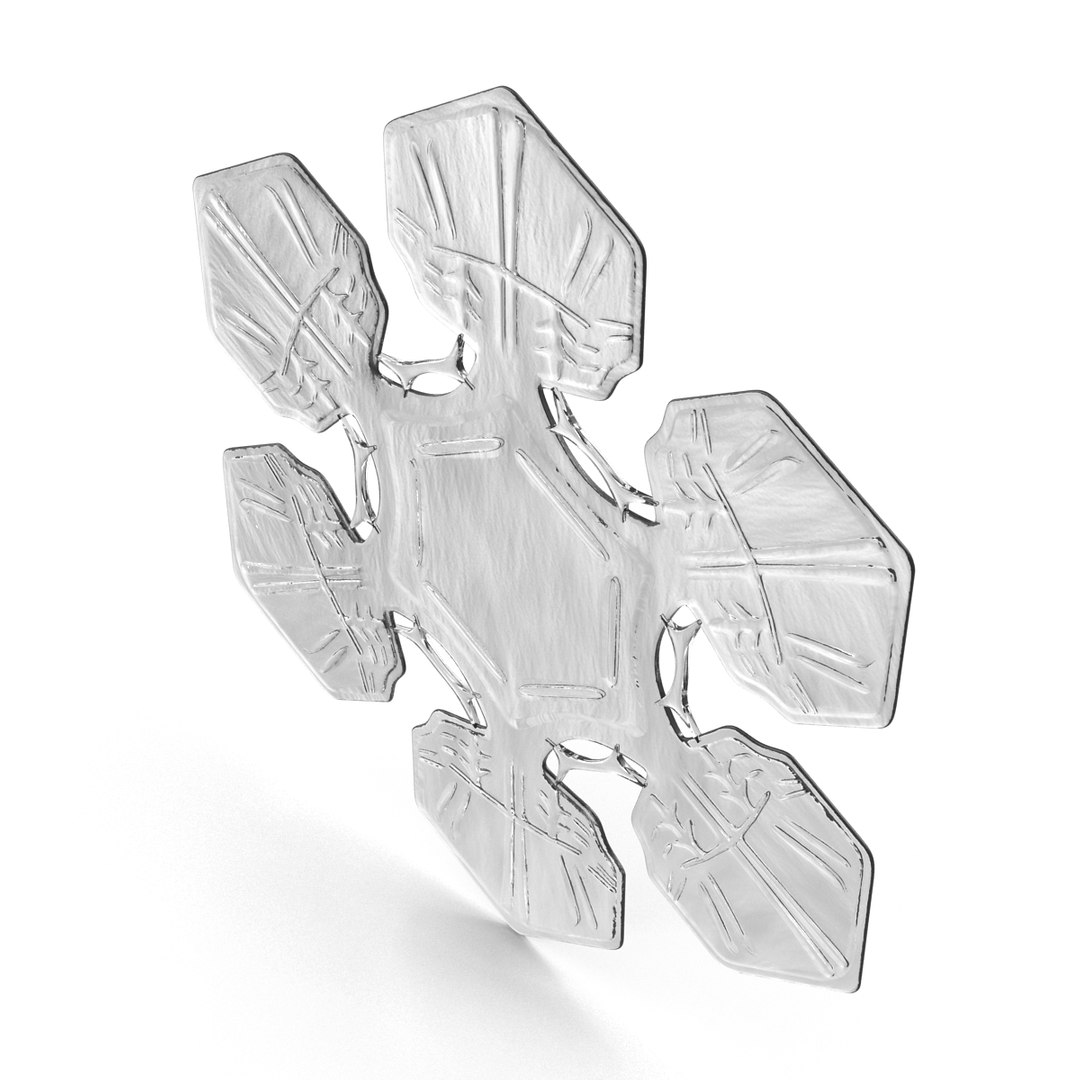 3d model snowflakes set realistic