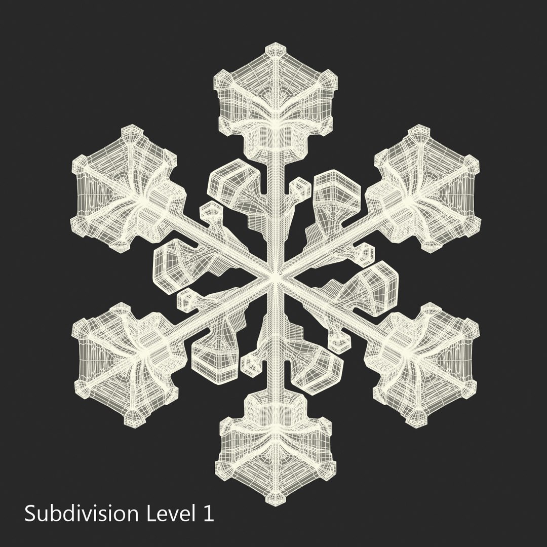 3d model snowflakes set realistic