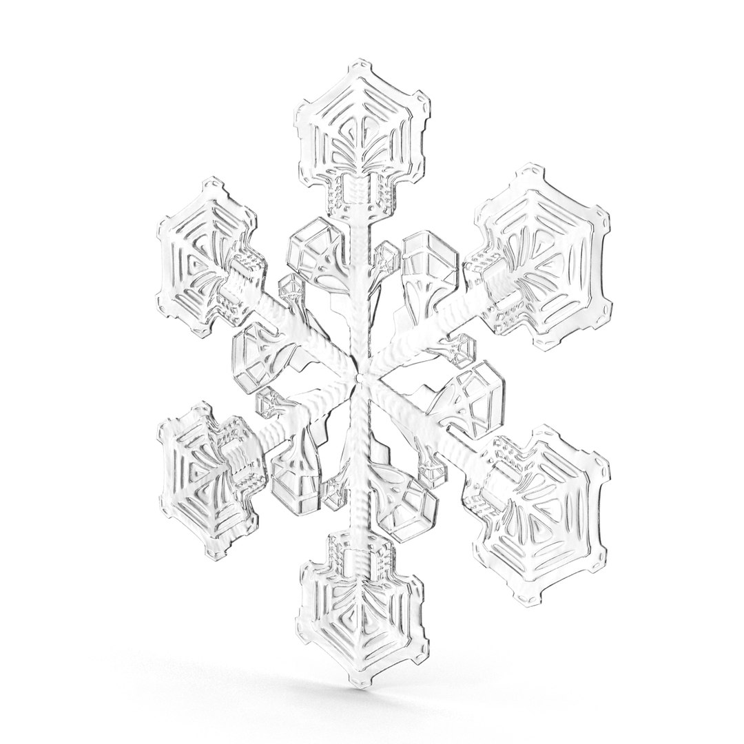 3d model snowflakes set realistic