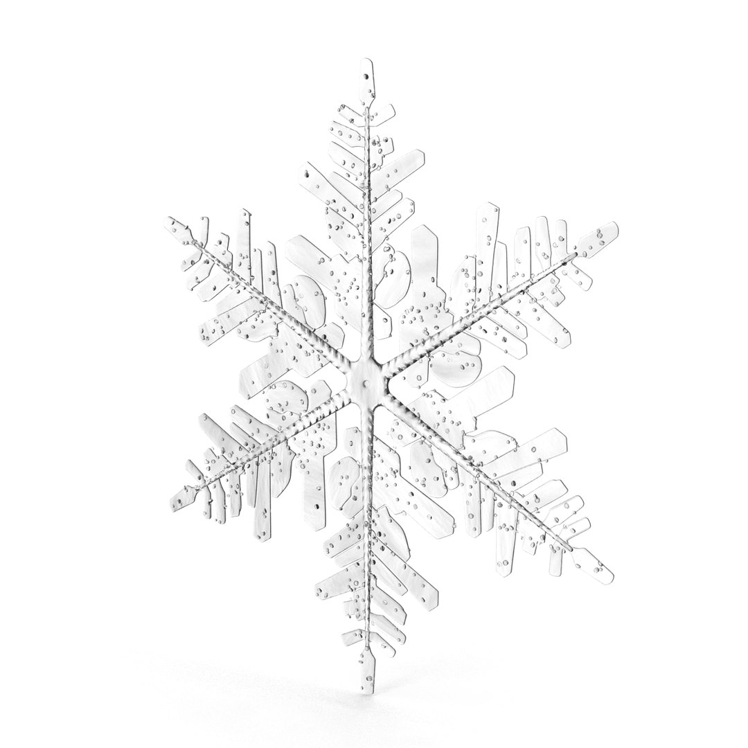 3d model snowflakes set realistic