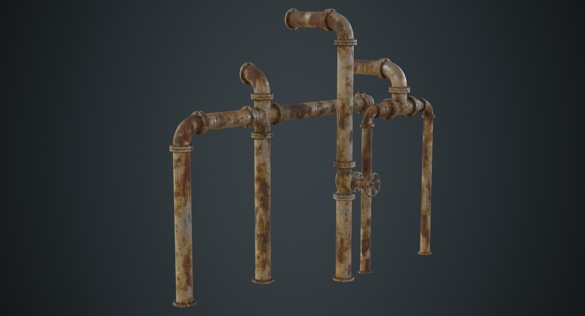 Industrial Pipes 2d 3D Model - TurboSquid 1385579