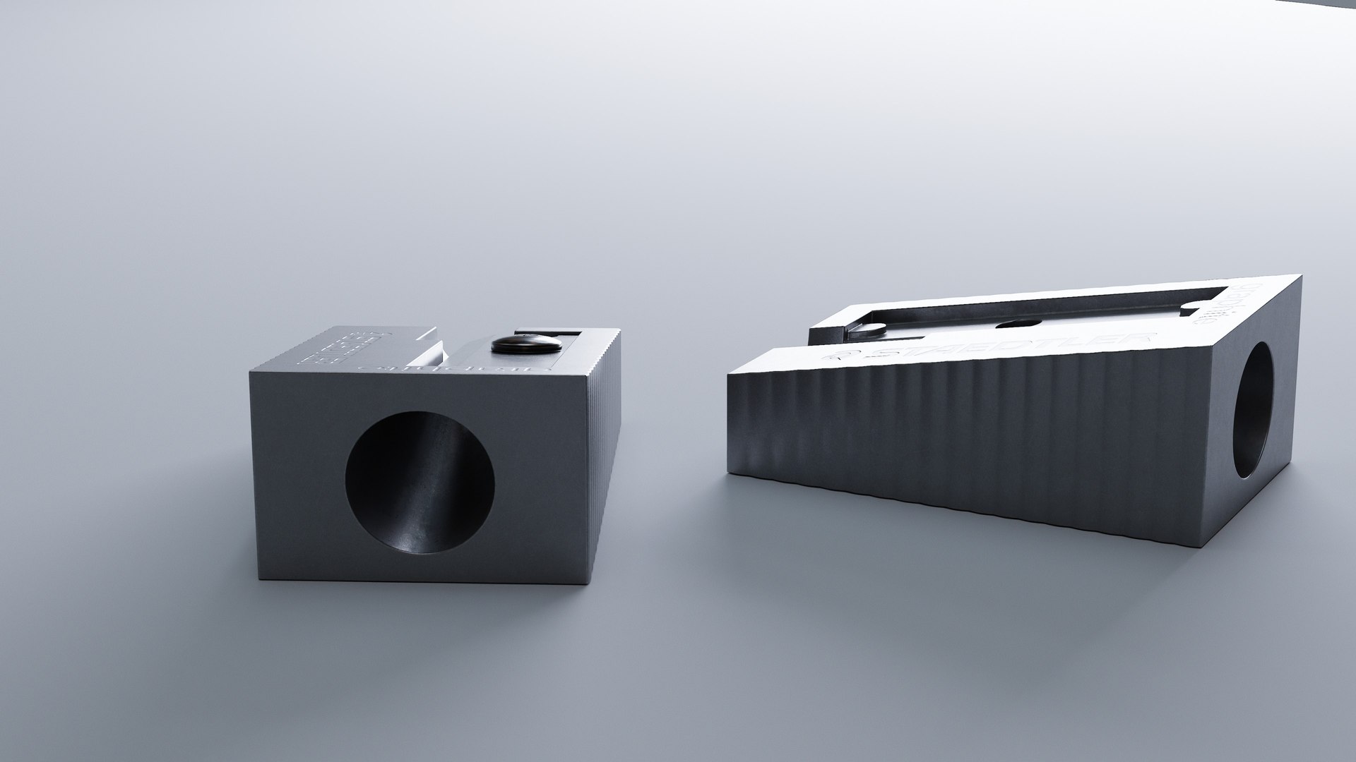 Pencil Sharpener And Colouring Pencils Model - TurboSquid 2314758